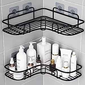 FRGMNT 4pc Bathroom Shelf, Shower Caddy Rack, Bathroom Kitchen No Punching Triangle Storage Rack