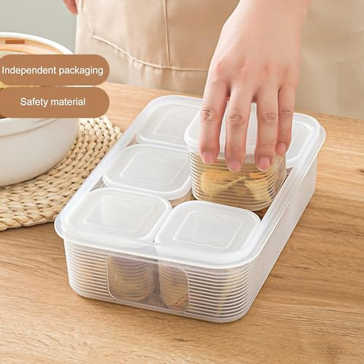 ehozirta Leak-Proof Soup Boxes,Food Storage Containers with Twist Lid, 1/2/4/6 Pcs Kitchen Coup Storage Box with Scale,Transparent Airtight Lock Soup Freezer Storage Container,Food Storage Case 1pc