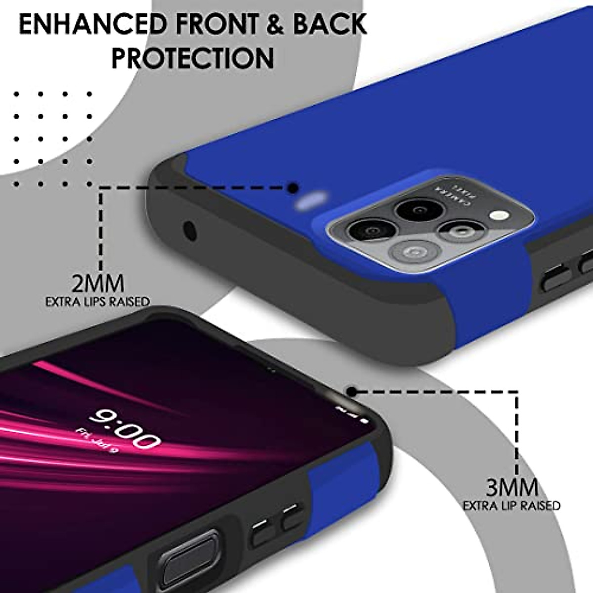 HRWireless Compatible for Revvl 6X Pro 5G, Revvl 6 Pro 5G Phone Case (Pro Version Quad Camera) Ultimate [Shockproof] Heavy Duty (Magnetic Mount Friendly) Premium Dual-Layer Cover for Protection