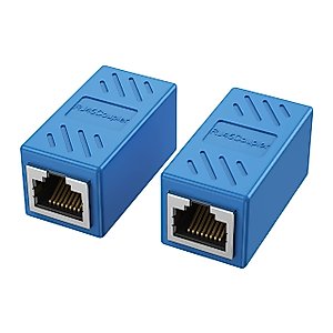 URELEGAN RJ45 Coupler 2-Pack, Ethernet Coupler, RJ45 in Line Female to Female Connector for Cat7/Cat6/Cat5e/Cat5 Ethernet Cable Extender (Protable Size: 34mm*21mm*20mm)