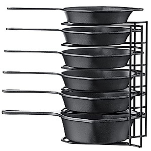 8 Tiers Pots and Pans Organizer with 3 DIY Methods and 6 Tier Heavy Duty Pan Organizer Bundle