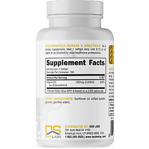 Bucked Up Vitamin D3 5,000 IU, Essentials (180 Servings, 180 Softgels)