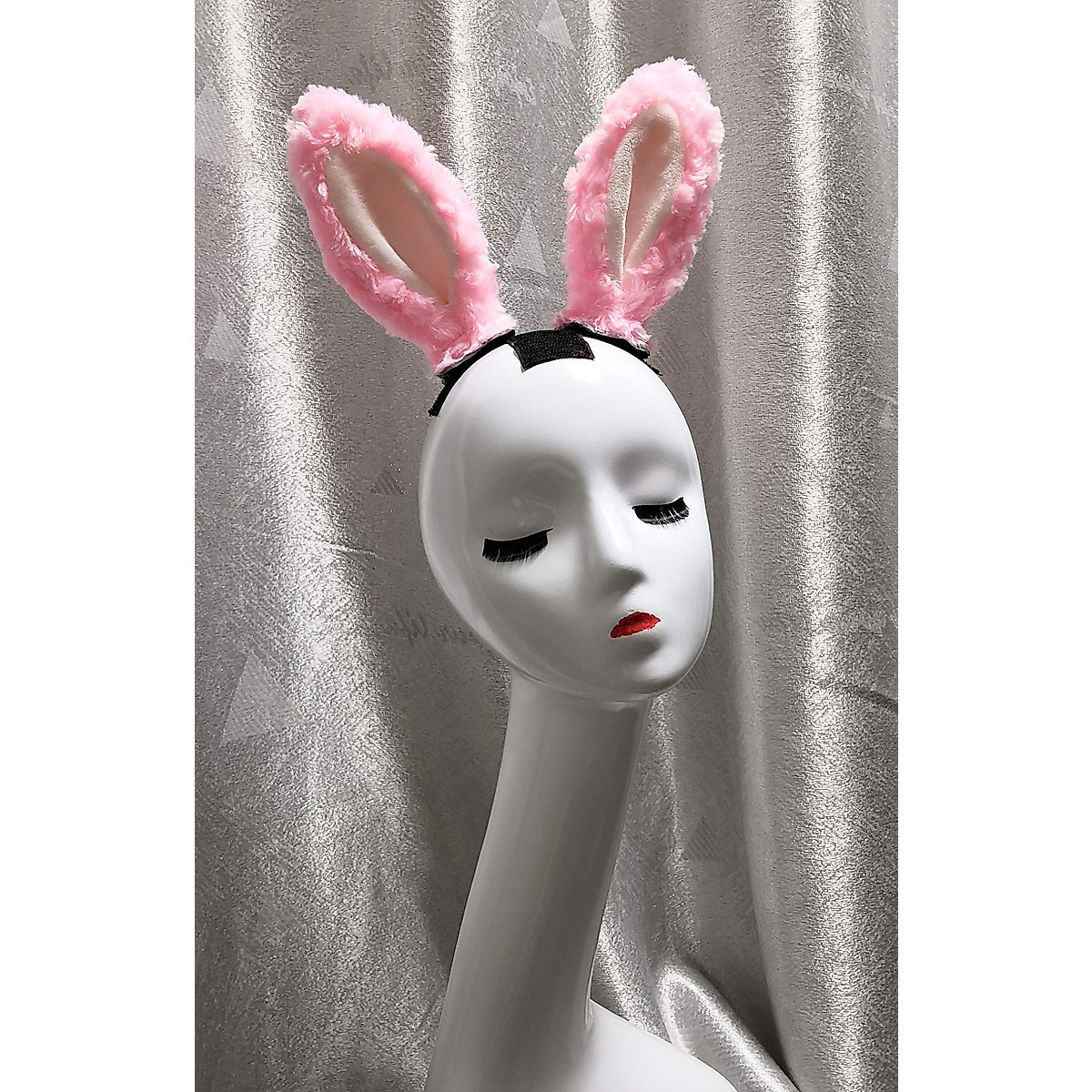3T-SISTER Helmet Bunny Ear Women Girls Plush Rabbit Ear for Motorcycle Bicycle Ski Helmets Halloween Party Cosplay Wig Helmet Accessory Decorations Velcro Reusable Design （Pink） 2PCS
