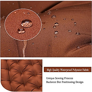 LCYY.TG Porch Swing Cushions, Outdoor 3 Seats Swing Cushion Replacement Pad with Backrest, Waterproof Bench Cushion with Ties, for Porch,Garden,Backyard Furniture Patio Lounger (Coffee 60 * 40 in)