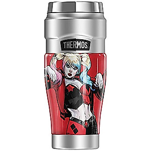 THERMOS Batman Harley Quinn Character, STAINLESS KING Stainless Steel Travel Tumbler, Vacuum insulated & Double Wall, 16oz