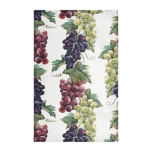 Dallonan Kitchen Towels and Dishcloths Sets of 6 Red White and Black Grapes Vine Polyester Soft Absorbent Hand Towels for Kitchen Clearance, Dish Towel, Tea Towels, Bar Towels 28x18 Inch