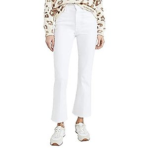 MOTHER Women's The Hustler Ankle Fray Jeans, Fairest of Them All, White, 23