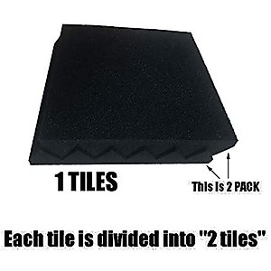 48 Pack Black12 "X 12 "X2" Acoustic Panels Studio Soundproofing Foam Wedge Tiles