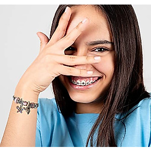 DS Charm Bracelets for girls,exquisite cute cartoon friendship bracelets Stainless Steel Bangle with birthday Gift box, Adjustable girls jewelry Suitable for holiday gifts (Pink Butterfly)