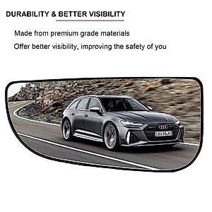 Driver Left Side Lower Mirror Glass Replacement for 2009-2020 Dodge Ram 1500 2500 3500 4500 5500 Towing Mirrors - Side View Convex Lower Mirror Glass with Rear Holder, Replace 68067731AA