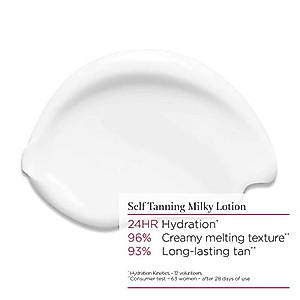 Clarins Self Tanning Milky Lotion | Self Tanner For Face and Body | Natural, Long-Lasting, Streak-Free, Sun-Kissed Glow and 24-Hour Hydration* | Non-Staining | Contains Glycerin | 4.2 Ounces