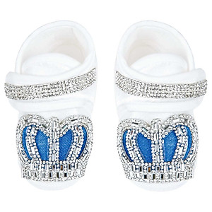 Lilax Baby Boy Jewels Crown Layette 4 Piece Gift Set 0-3 Months Royal Blue