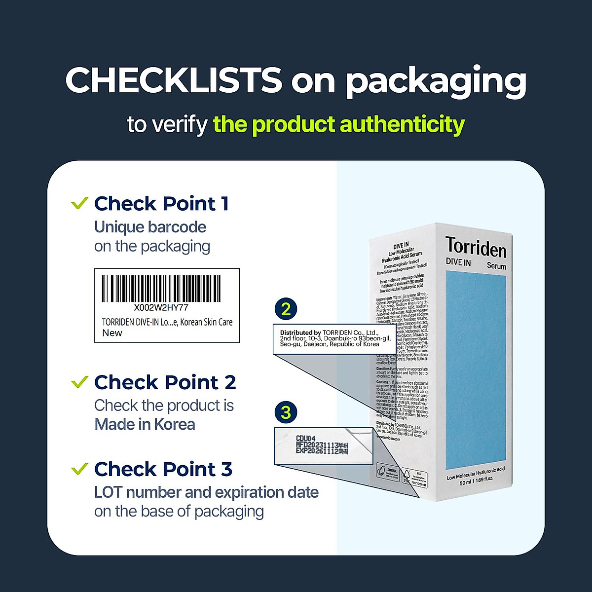 Torriden DIVE IN Hyaluronic Acid Serum 50ml (1.69 fl.oz.) | Deep Hydration to Get Glow Skin | Hyaluronic Acid, Panthenol, Allantoin | Korean Facial Serum