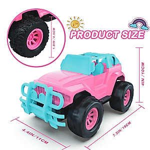 Remote Control Car for Kids Toddlers, Pink RC Cars with 2 Sets DIY Stickers, 1:20 Scale Remote Control Truck with LED Headlights, Easter Gifts for 3 4 5 6 7 8 Years Old Toddlers Girls Boys Kids