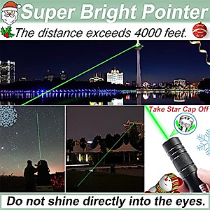 Green Laser Pointer High Power, Strong High Power Laser Pointer Long Range Green Laser Light Pointer Toys Lazer Pointer High Power for Presentations Outdoor Hunting Laser Pointer USB Rechargeable