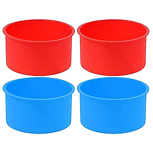 BESTonZON 4 Inch Cake Pans, Mini Silicone Bakeware, Silicone Loaf Pan Nonstick Baking Molds for Muffin,Cupcake and Smash Cake (4Pack)
