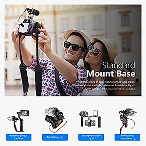 Neewer Video Microphone for Phone, On Camera Mic Kit with Black Pro Shock Mount Compatible with iPhone Android Smart Phones DSLR Camera Tablet (iPhone Adapter Not Included), CM14 PRO