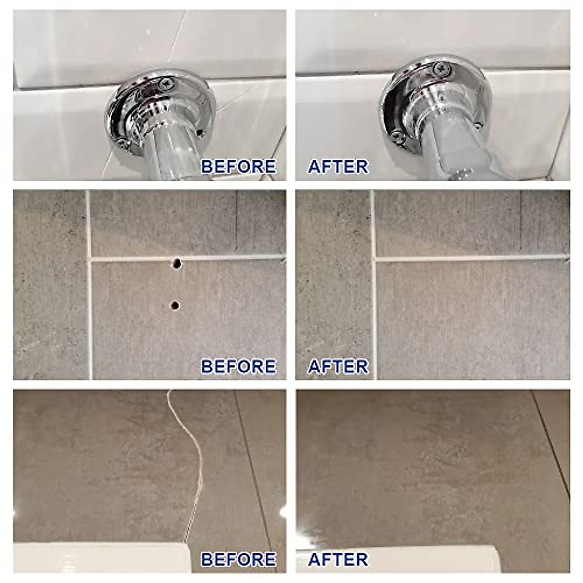 Cocomfix Porcelain Repair Kit, Tile Repair Kit. Ceramic Tile Repair Kit(White) - Quickly Fix Tile Chips, Cracks, Holes & Scratches. Super Adhesion. for Ceramic, Porcelain, Acrylic, Fiberglass.
