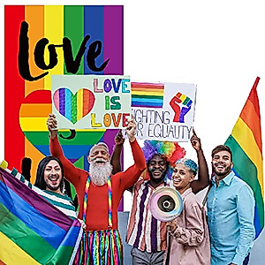 Rainbow Gay Pride Door Cover Banner Flag - Love Is Love Pride LGBT Gay Lesbian Bisexuals Door Banner Flags Outdoor Party Decorations