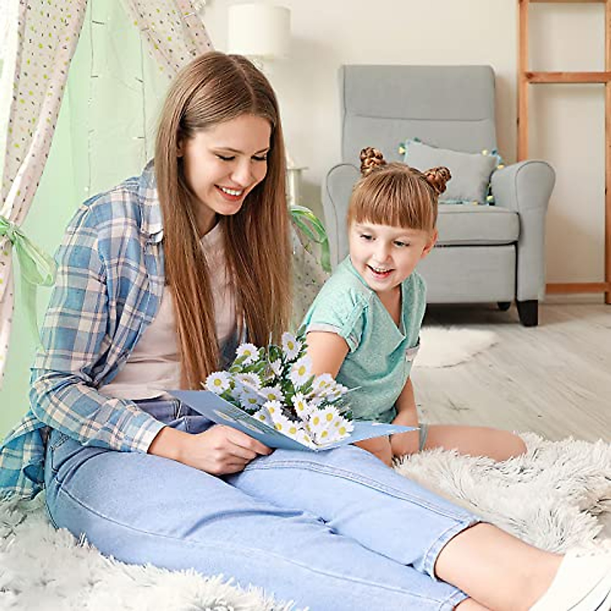 GREAT&LUCKY Pop Up Cards - 3D Pop Up Greeting Cards, Daisy Birthday Card, Mother's Day Card, Flower Spring Card With Envelope for Wife, Mom, Grandma, Sister, Girlfriend, Daughter