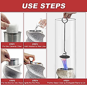 Tabletop Fire Pit Bowl -Eillion Hurricane Smokeless Fire Bowl-Tabletop Fireplace-Table Top Fire Pit for Patio and Indoors-Table Top Fire Bowl-Special Design Table Top Fire Pit Bowl with Windshield