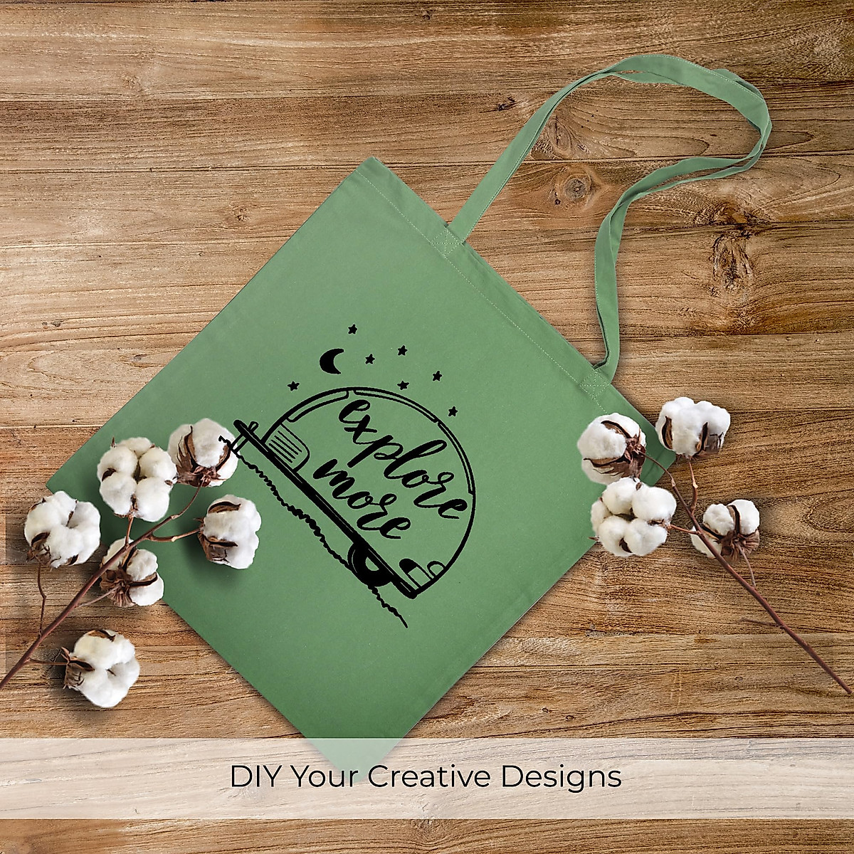 Urban Villa 12 Pack Reusable Grocery Bags 15’’x16’’ with 27’’ long Handle Green Color 100% Cotton Tote Bags Medium Weight Grocery Shopping Cloth Bags Great Choice for Promotion Gift DIY Advertising