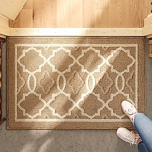 CHICHIC Khaki Indoors Doormat 31.5'' x 20'' Inch Welcome Mat Front Back Indoors Door Mats for Home Entrance Entry Way Entry Rugs Floor Mat Machines Washable Rugs Inside Non Slip Outdoors Rugs