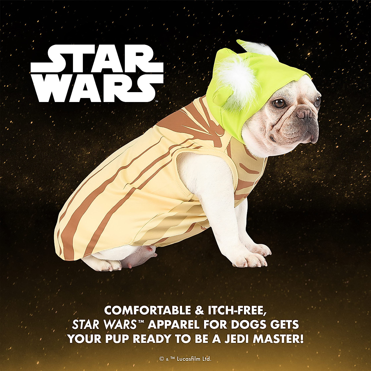 Star Wars for Pets Yoda Costume for Dogs, Small (S) | Hooded and Comfortable Green Yoda Dog Costumes for All Dogs | Dog Halloween Dog Costume for Small Dogs | See Sizing Chart for More Info