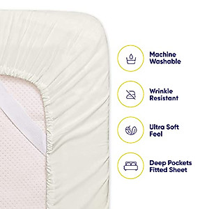 Cal King Size Bed Sheets - 6 Piece 1500 Supreme Collection Fine Brushed Microfiber Deep Pocket California King Sheet Set Bedding - 2 Extra Pillow Cases, Great Value, California King, ivory