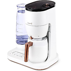 Café Specialty Grind and Brew Coffee Maker, Single-Serve to 10-Cup Thermal Carafe, with Built-In Bean Grinder & Removable 75oz Water Reservoir, WiFi & Smart Connected, SCA Certified, Matte White