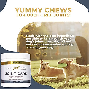 Petscy: Joint Care Chews - Glucosamine, Chondroitin, MSM, and Creatine Nutritional Supplement for Dogs - 30 Chews - Pork Flavor - Joint Pain Relief Support for All Ages and Breeds - Made in The USA