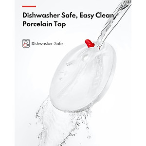 Homerunpet Cat Water Fountain Porcelain-Tray with Self-Cleaning Wireless-Pump, Ultra Quiet Pet Water Fountain for Cats and Dogs, Easy to Clean and Assemble, Filters Included, Smart LED Light, 68oz/2L