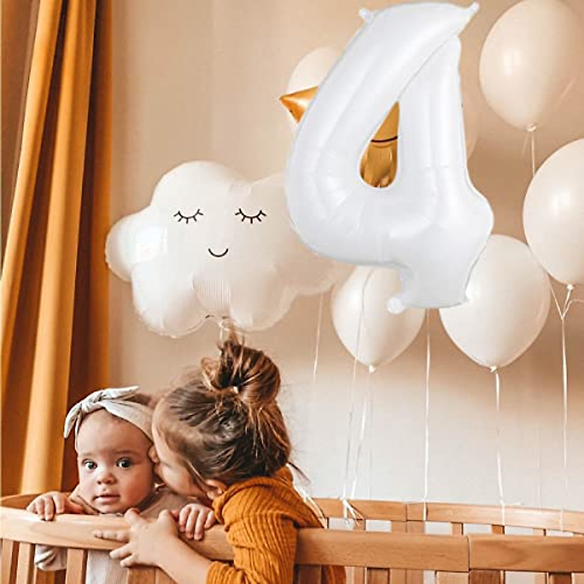 On Cloud 6 White Balloons Banner on Cloud 6TH Birthday Party Decorations for 6 Year Old Girl 6th Birthday Party Invite Decorations, 6 Years Old Birthday Balloon,6th Party Supplies Cloud Balloon