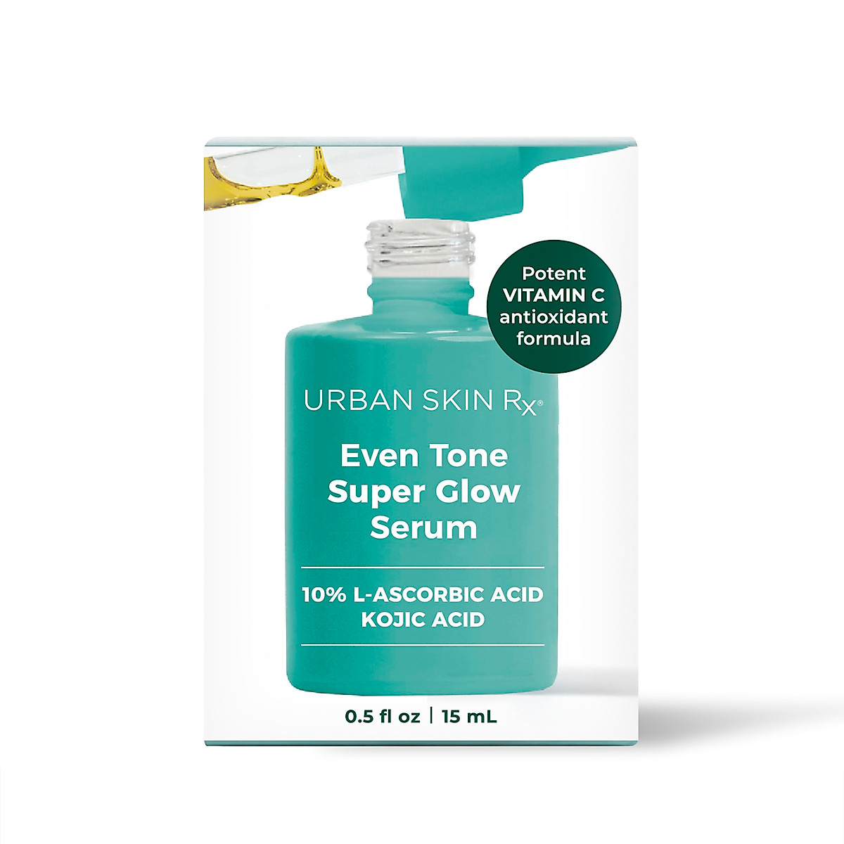 Even Tone Super Glow Serum, USRx®, Anti-Aging Serum Brightens, Firms, and Smoothes to Improve the Appearance of Wrinkles, Sun Damage, and Dark Spots, with 10% Vitamin C and Key Ingredients, 0.5 Fl Oz