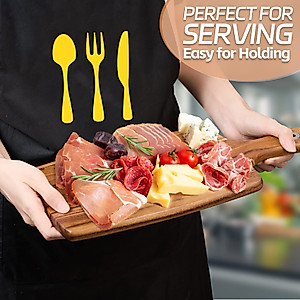 Acacia Wood Cutting Board with Handle - EVNSIX Wooden Chopping Board for Meat, Bread, Vegetables,Fruits,Cheese Serving Boards, Decorative Charcuterie Boards Kitchen Countertop