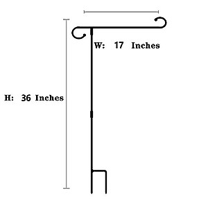 Garden Flag Pole Stand Durable Garden Flag Holder18 X35.5 Yard Banner Pole Stands for Outdoor Display Decorative Flags 12.5"X18" Stake Holder Easy to Assemble