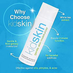 Kidskin - Gentle Skin Moisturizer for Dry Skin and Other Skin Types, Hydrating Face Moisturizer, Vegan Kid and Teen Skin Care, Skincare Products for Face, 2 fl oz.