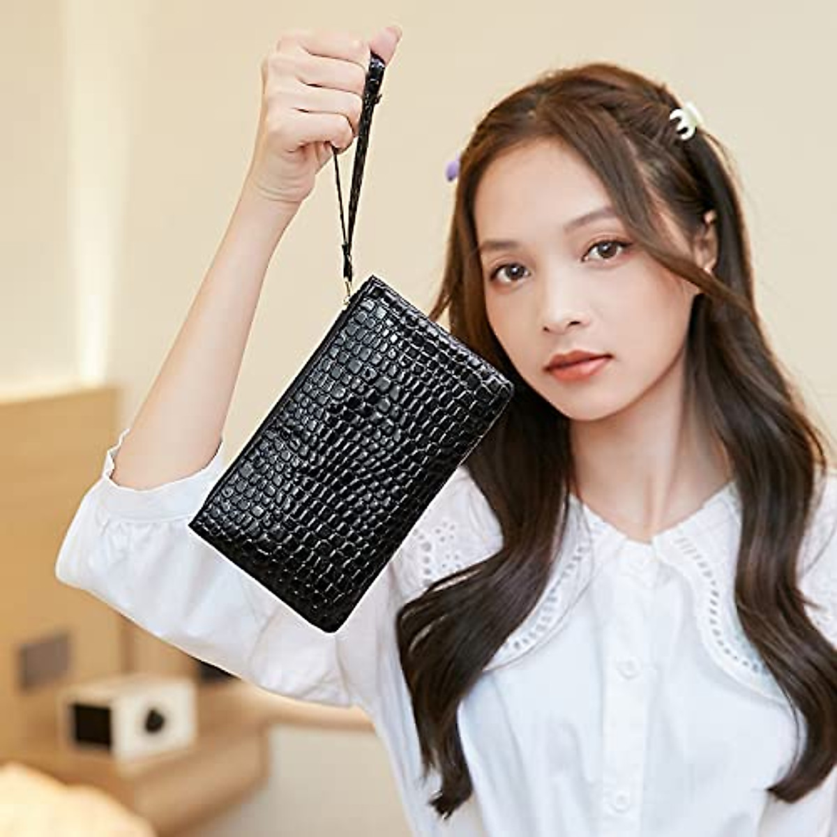 Gift for Her 2023 Bag Fashion Women Artificial Leather Solid Color Underarm Bag Phone Bag Envelope Bag Purse Clutch Bag