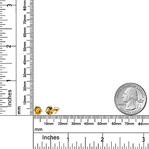 Gem Stone King 14K Yellow Gold Martini Earrings | 3 Prong Screw Back Stud Earrings for Women | Round 6MM | Gemstone Birthstone | Gold Earrings for Women