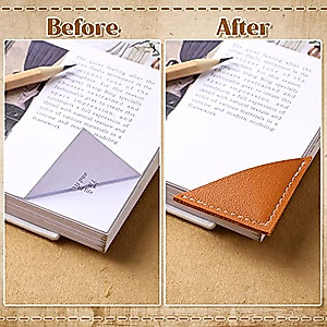 12 Pcs Leather Corner Bookmarks for Women Book Lovers Gifts Corner Page Book Marks Book Accessories for Reading Lover Cute Handmade Book Reading Gift for Book Lovers Felt Triangle Bookmark for Bible