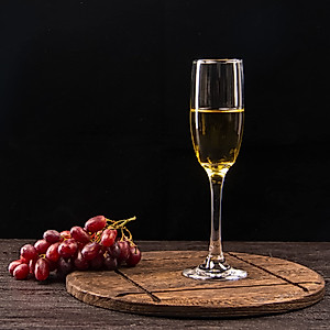 YARYOUNG Champagne Flute Glasses Set of 12, 6 Oz Classic Champagne Glass Set for Wedding, Birthday, Anniversary, Party