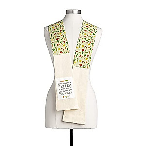 DEMDACO Better If You Grow It Green and Red 4 x 69 Inch Cotton Kitchen Dish Towel Boa