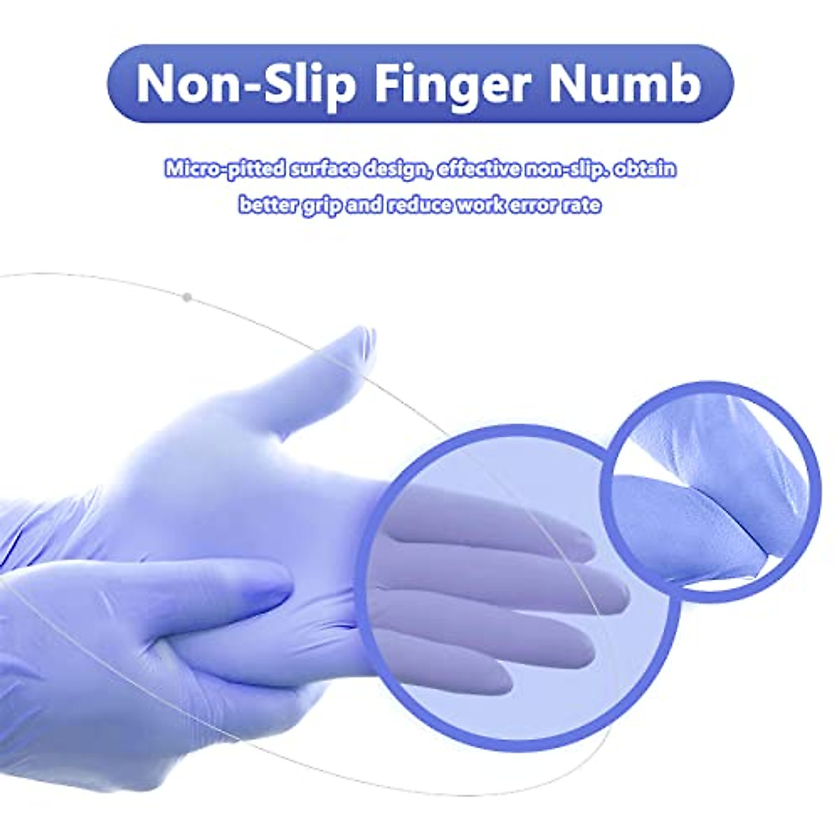 Vaingarb Nitrile Exam Gloves 100 Count Medium Purple Disposable Medical Gloves Case of Bulk Powder Free Examination Glove