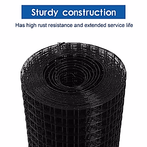 36'' x 50' 1inch Hardware Cloth 16 Gauge Black Vinyl Coated Welded Fence Mesh for Home and Garden Fence and Home Improvement Project (36'' x 50')