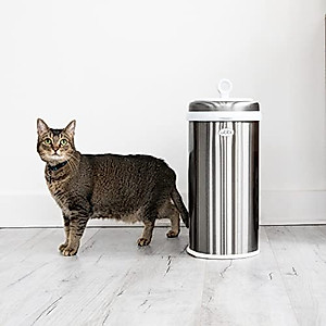 Ubbi Pet Waste Pail, Cat Litter Disposal System, Odor Locking, Chrome