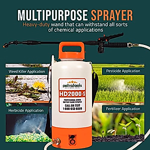 PetraTools Battery Powered Sprayer, Electric Sprayers in Lawn and Garden with Easy-to-Carry Strap, Weed Sprayer, Electric Sprayer & Yard Sprayer with Ultra Long-Lasting Battery Life (2 Gallons)