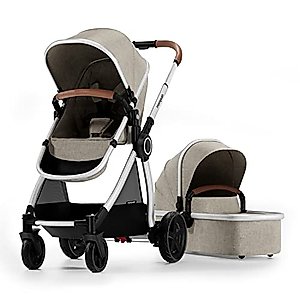 Mompush Ultimate2 Baby Stroller with Removable Bassinet - Full-Size Baby Strollers for Comfortable Outings with Baby - Toddler Stroller with Reversible Stroller Seat - Smooth Glide Bassinet Stroller