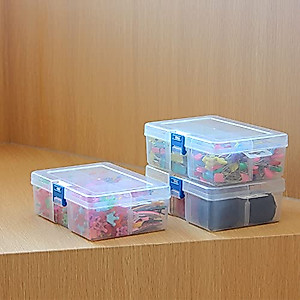BangQiao 3 Pack Plastic Removable Divider Box and Storage Case for Small Parts, Hardware and Craft, 6 Grids, Clear