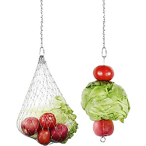 Upgraded Extended Hanging Feeder, Chicken Vegetable Hanging Feeder Toy,Chicken Vegetable String Bag Poultry Fruit Holder Chicken Cabbage Feeder Treat Feeding Tool,Chicken Veggies Skewer (Packag1)