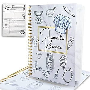 Recipe Book to Write in Your Own Recipes, 1 Pack 8.5" x 11" Blank Recipe Notebook, Double Spiral Cookbook Recipe Journal Notebook Include 200 Recipes Page With Beautifull Inner Design